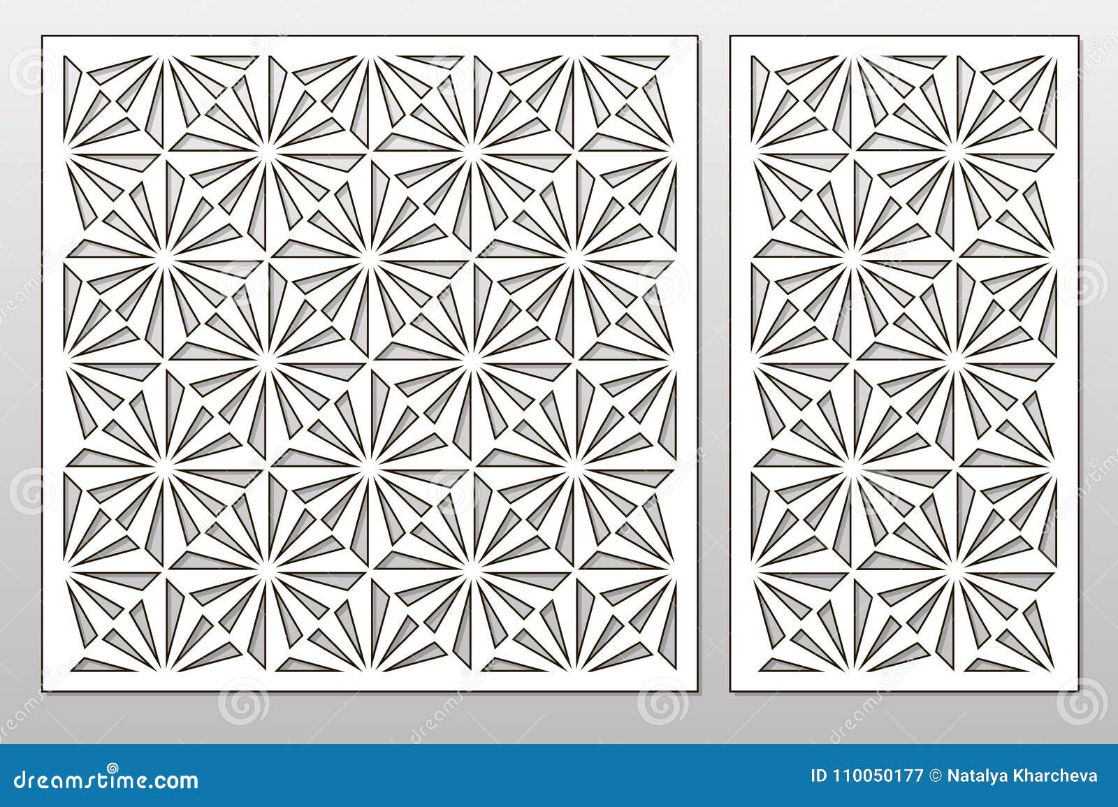 Template for Cutting. Square, Optical Pattern. Laser Cut Stock Vector ...