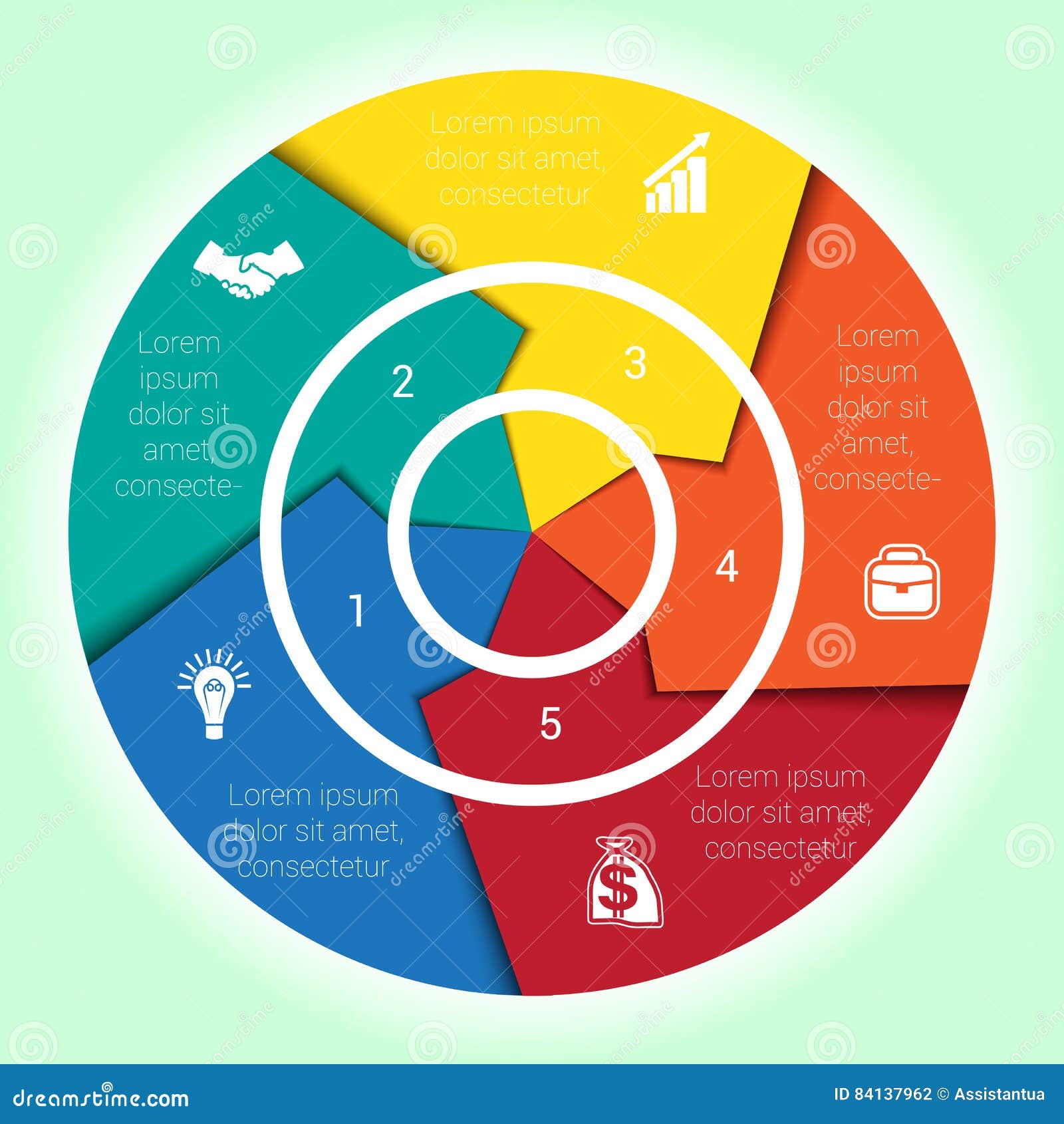 Template Cyclic Diagramme for Infographic Five Position Stock Vector ...