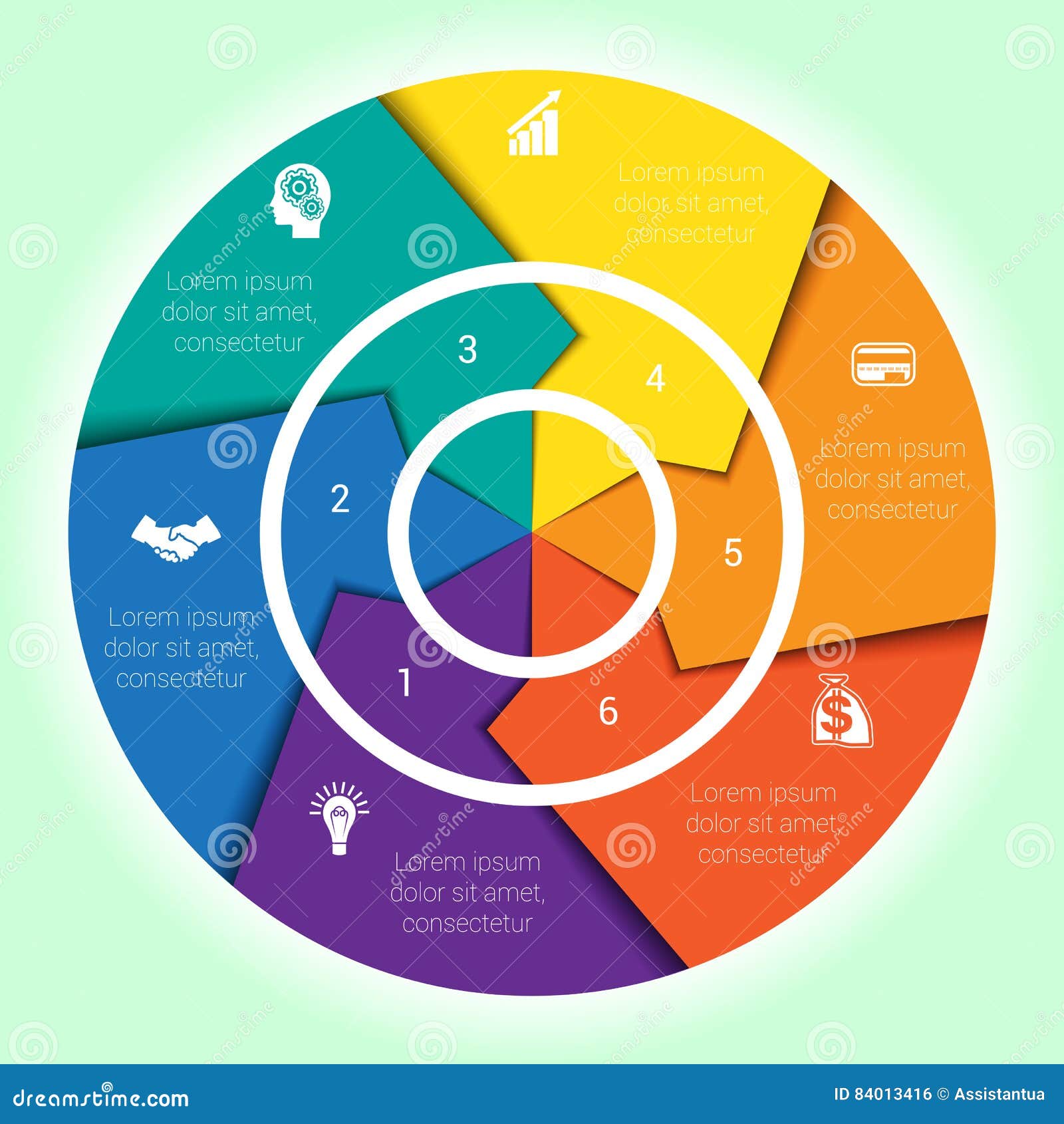 Template Cyclic Diagramme For Infographic Four Position Vector ...