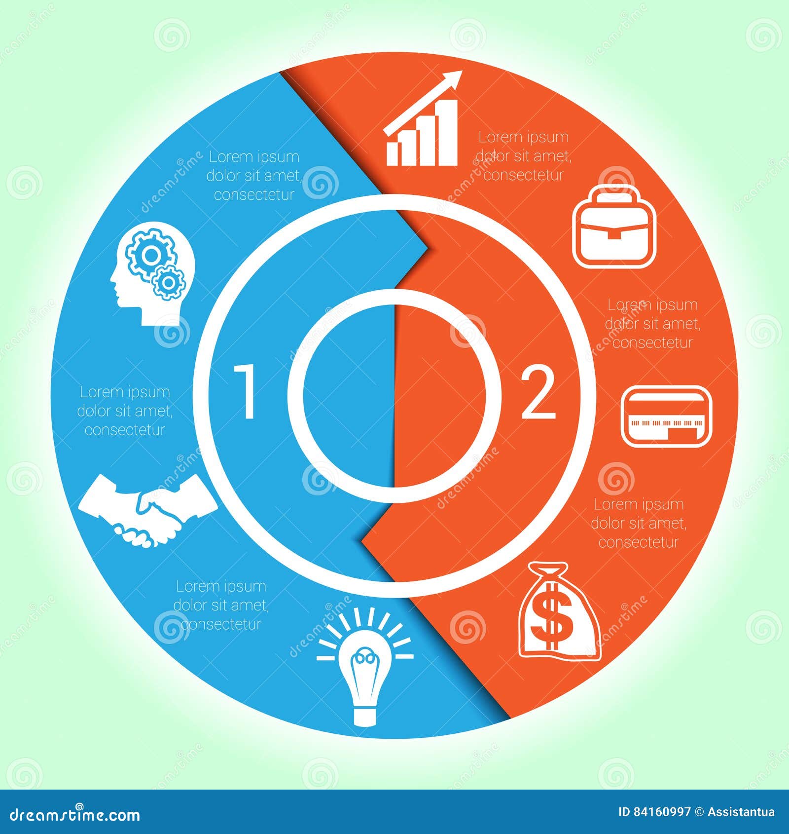 Ring Of Arrows Infographic. Chart Template For Presentation 8 Op Vector ...