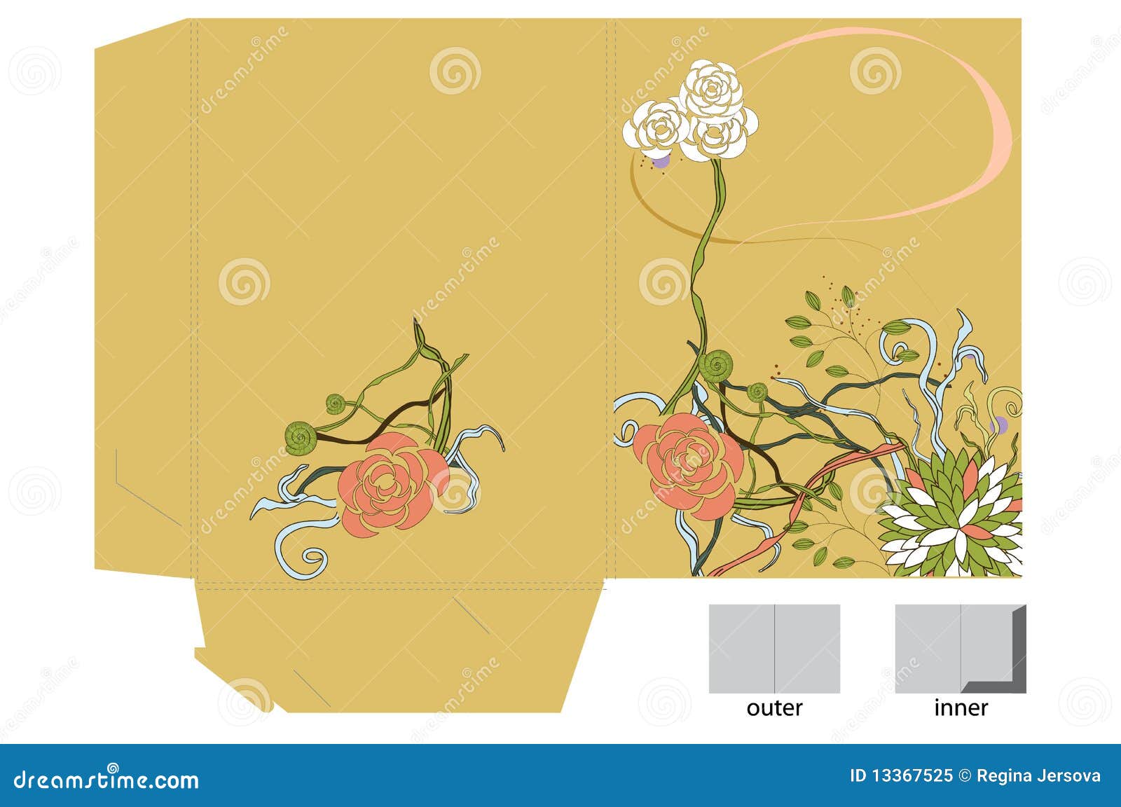 Template for Decorative Folder Stock Vector - Illustration of floral ...