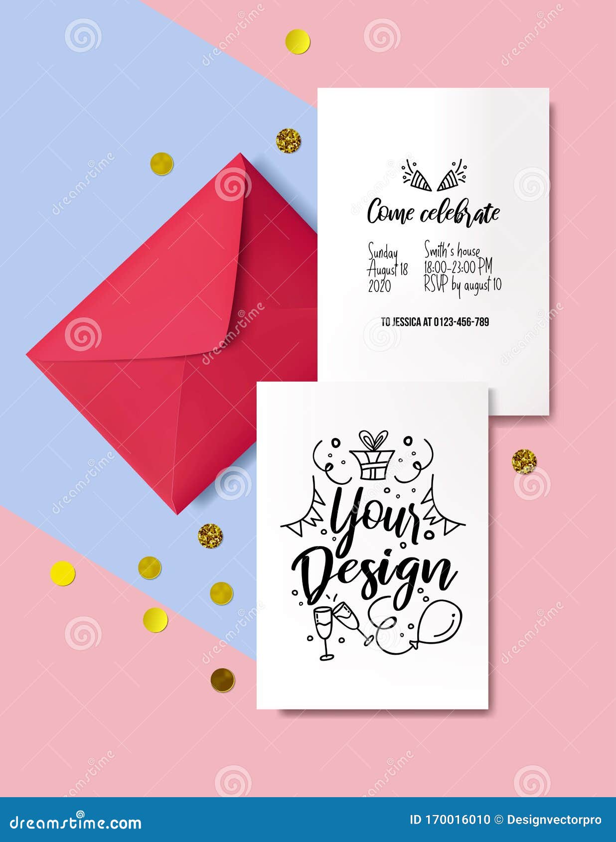 Decorative Invitation Card Cartoon Vector | CartoonDealer.com #65414187