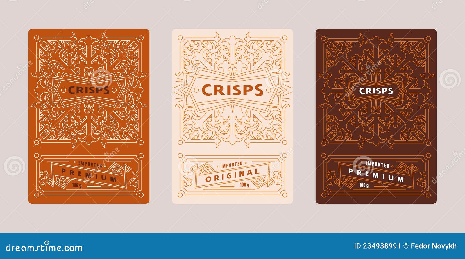 Template Decorative Label for Crisps Snack Stock Vector - Illustration ...