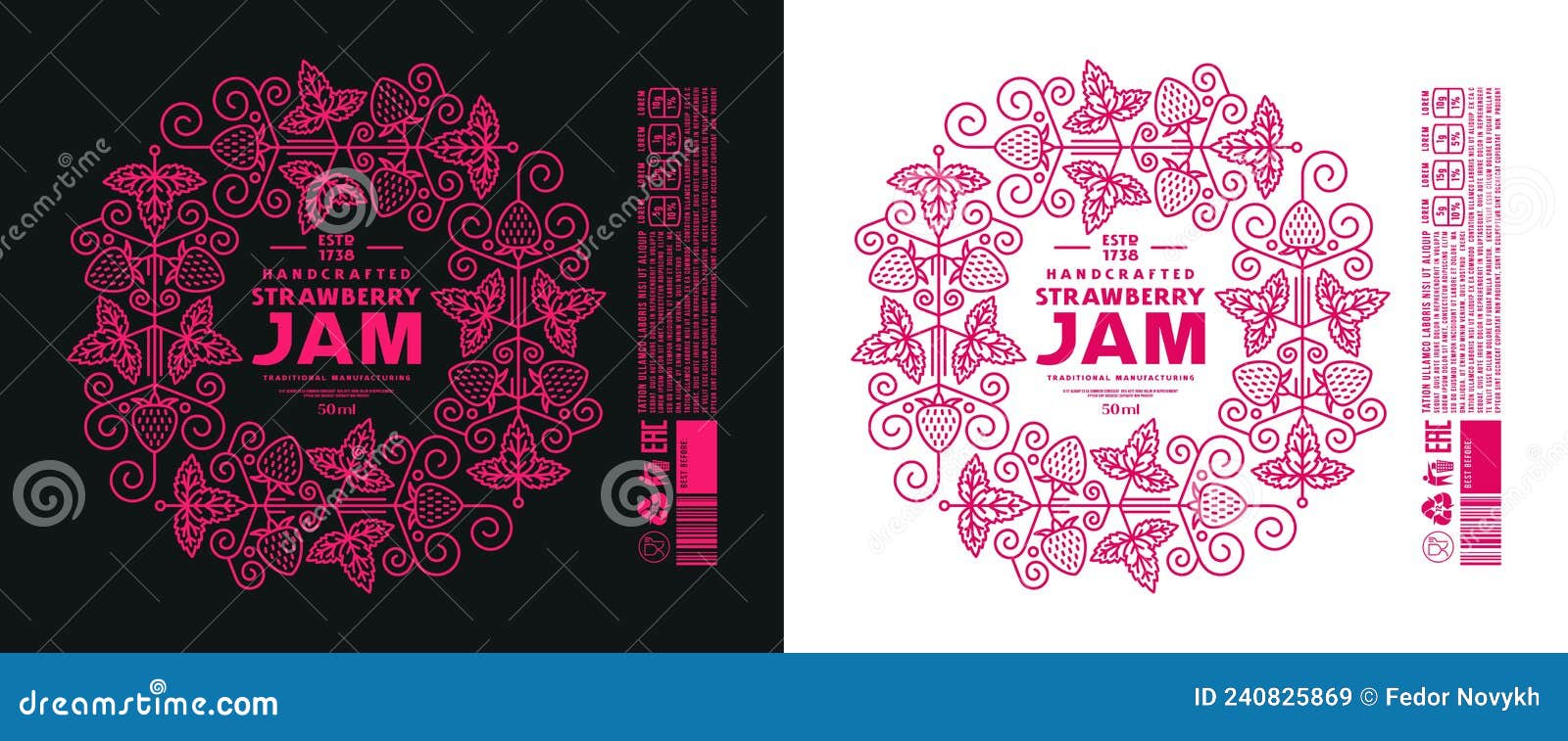 Template Decorative Label for Strawberry Jam Stock Vector ...