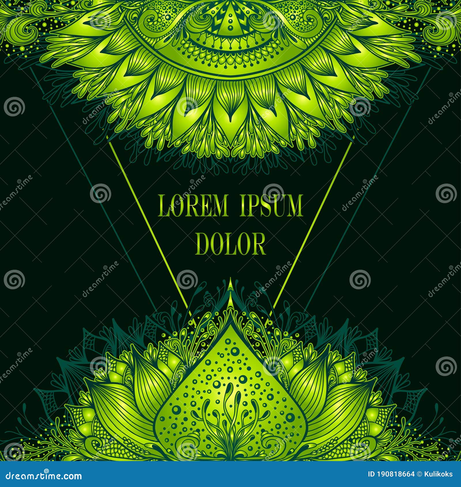 Template of Deign of Abstract Decorative Element in Green Stock Vector ...