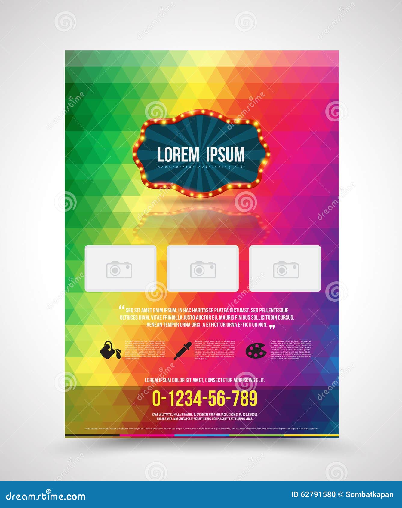 Template Design Abstract Spectrum Stock Vector - Illustration of mosaic ...