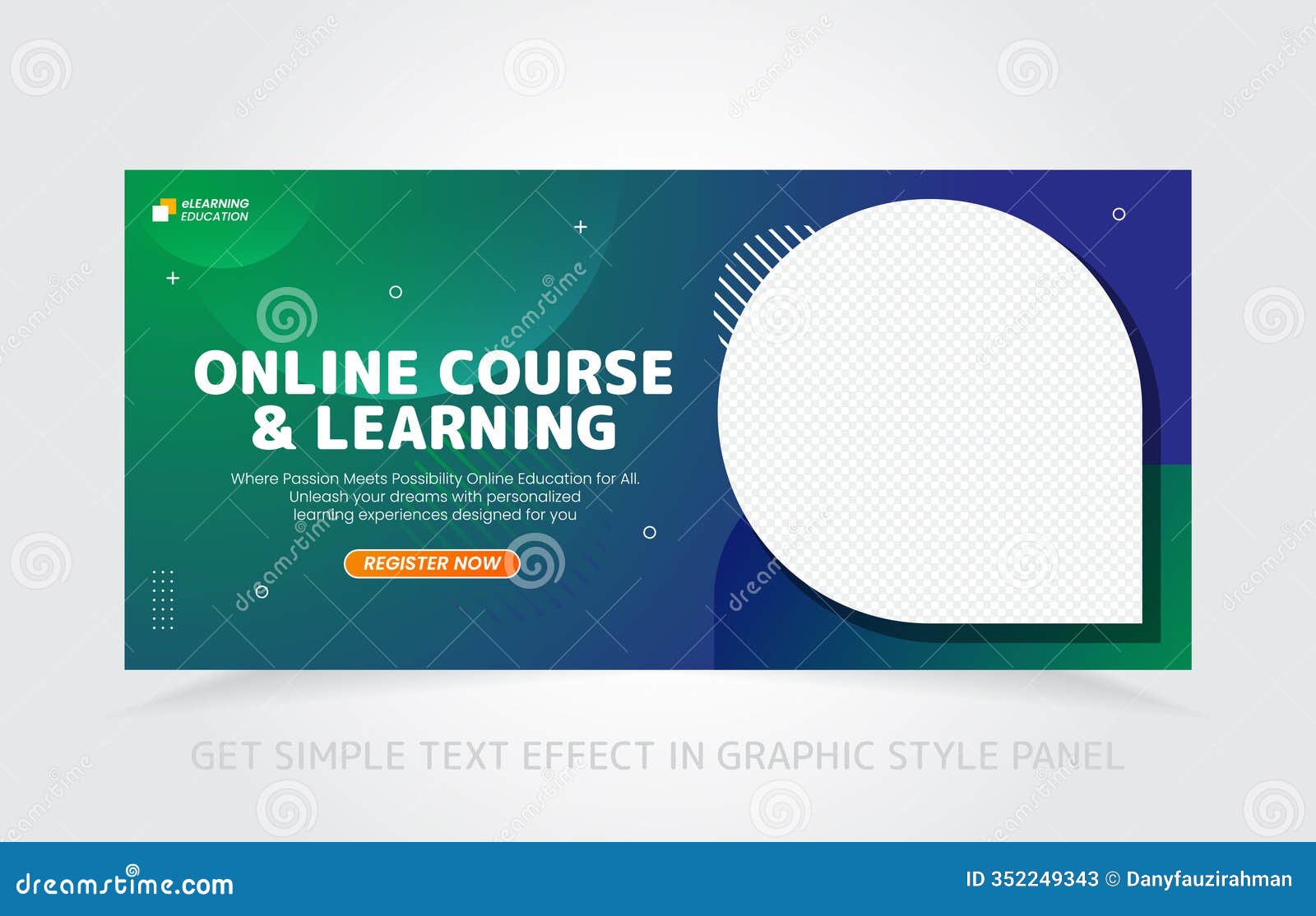 Template Design Banner Online Learning Stock Vector - Illustration of ...