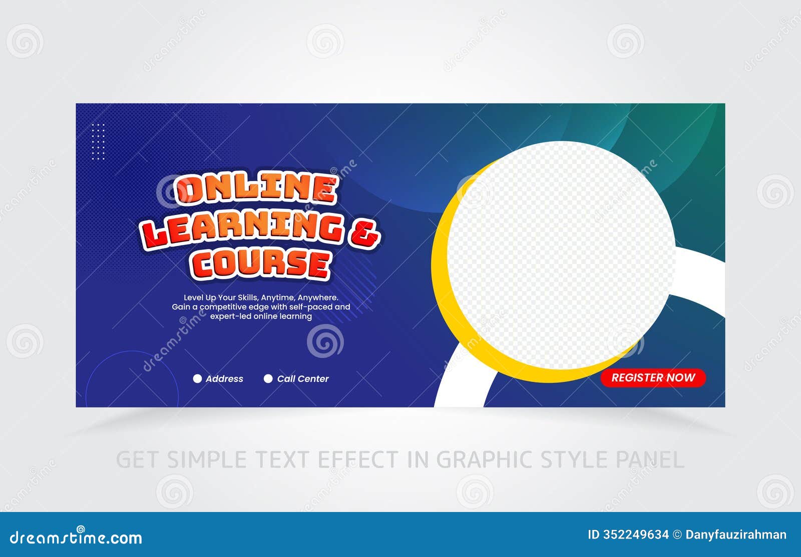 Template Design Banner Online Learning Stock Vector - Illustration of ...