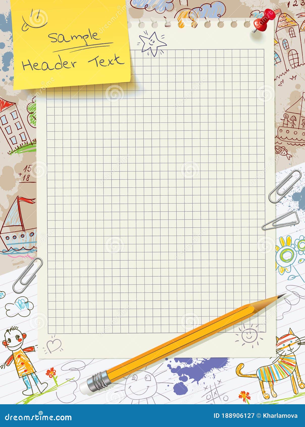 Scribbles On A Sheet Of Lined Paper Vector Illustration | CartoonDealer ...