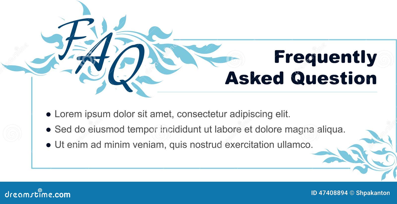 Template of design for FAQ stock vector. Illustration of idea - 47408894