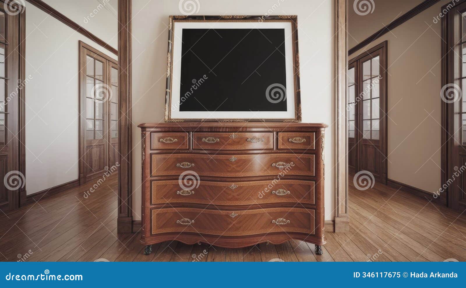 Template Design Featuring a Poster Frame on a Chest of Drawers within ...