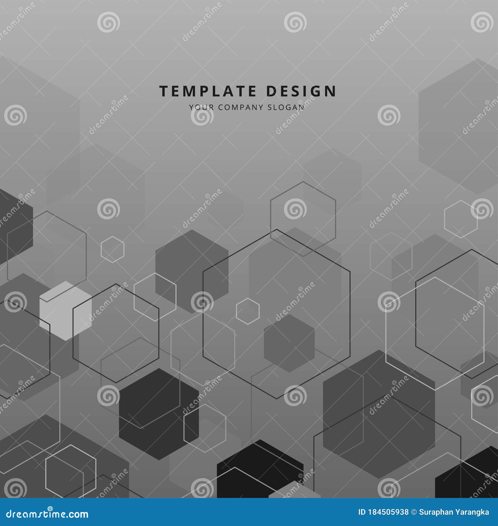 Template Design Hexagon Geometric Abstract Background , Vector and ...
