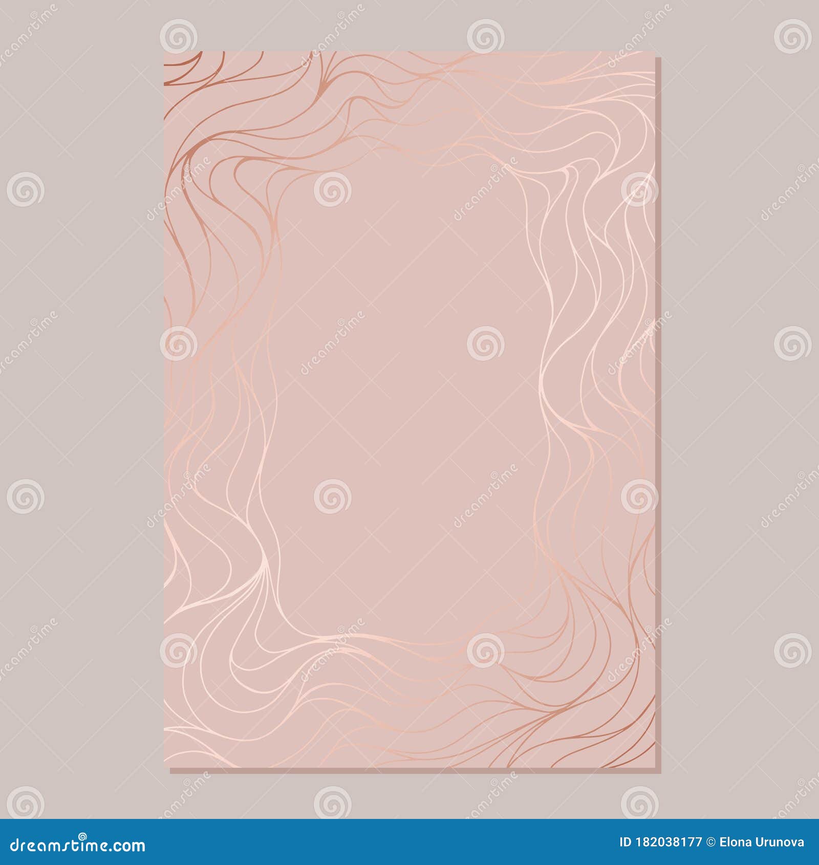 Template for Design Invitations. Rose Gold Stock Vector - Illustration ...