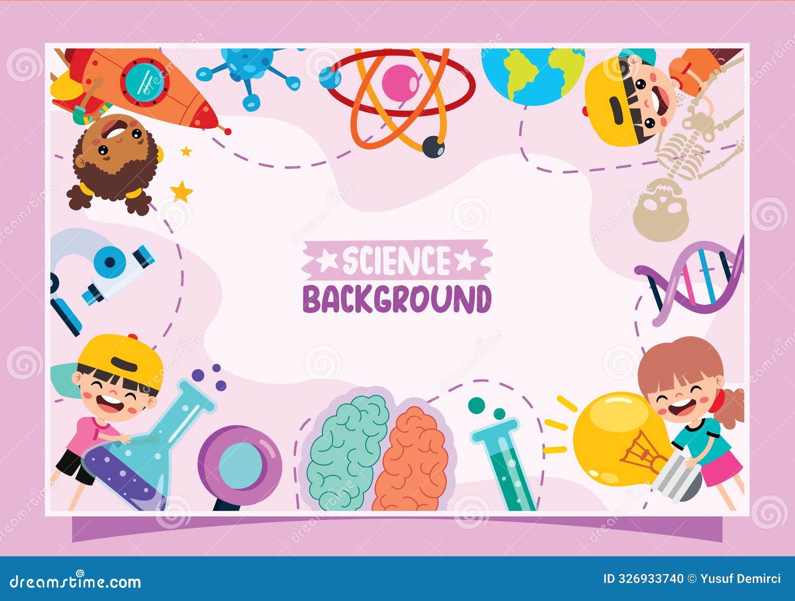 Template Design with Science Elements Stock Illustration - Illustration ...
