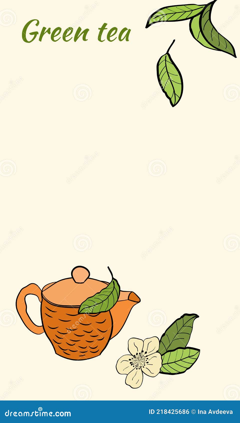 Template for Design with a Set of Tea Leaves Stock Vector ...