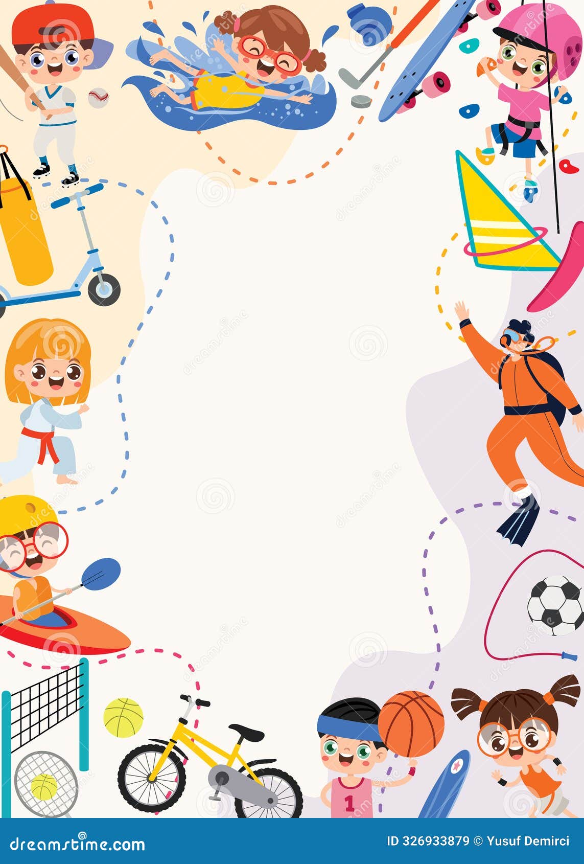 Template Design with Sports Elements Stock Illustration - Illustration ...
