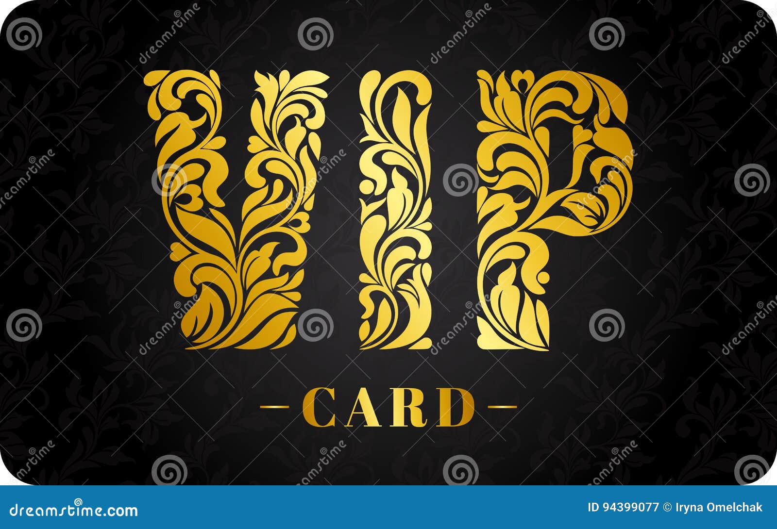 Template Design VIP Card. Inscription VIP of Floral Decorative P Stock ...