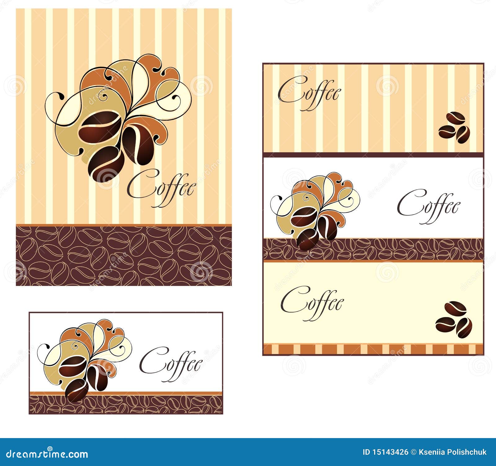 Template Designs of Menu and Business Card for Cof Stock Vector ...
