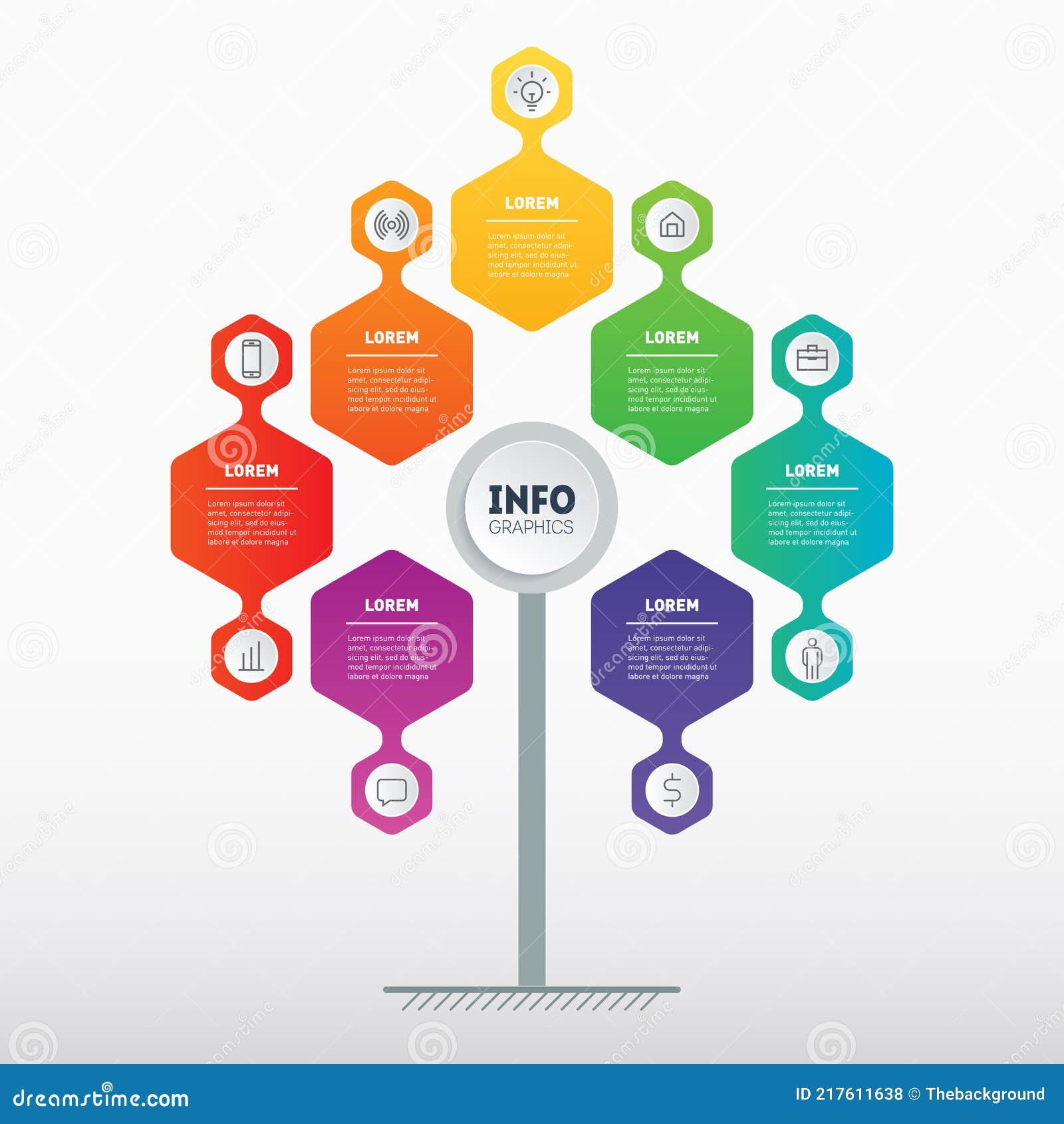Template of Development Tree or Diagram. Vector Info Graphic of ...