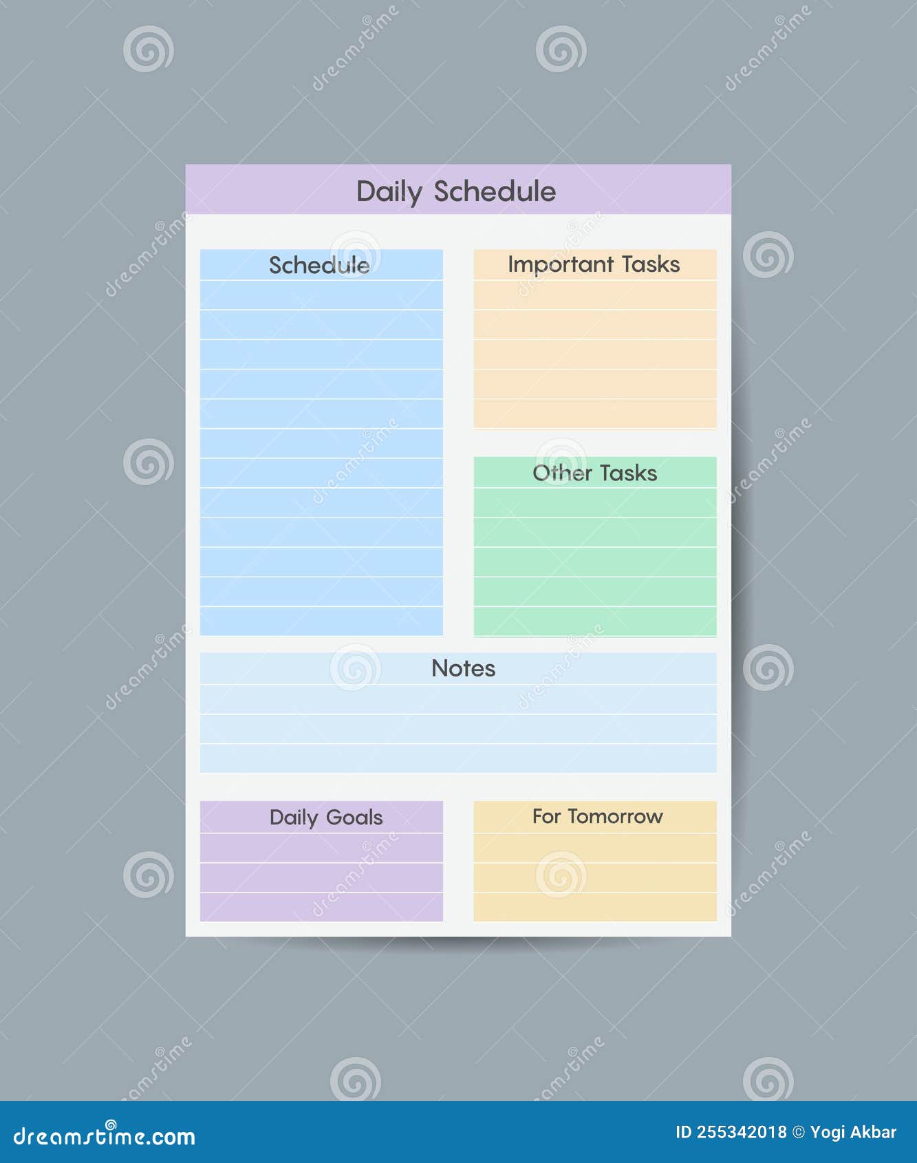 Template for a Diary, Notepad, Organizer. a Diary for Schedules ...