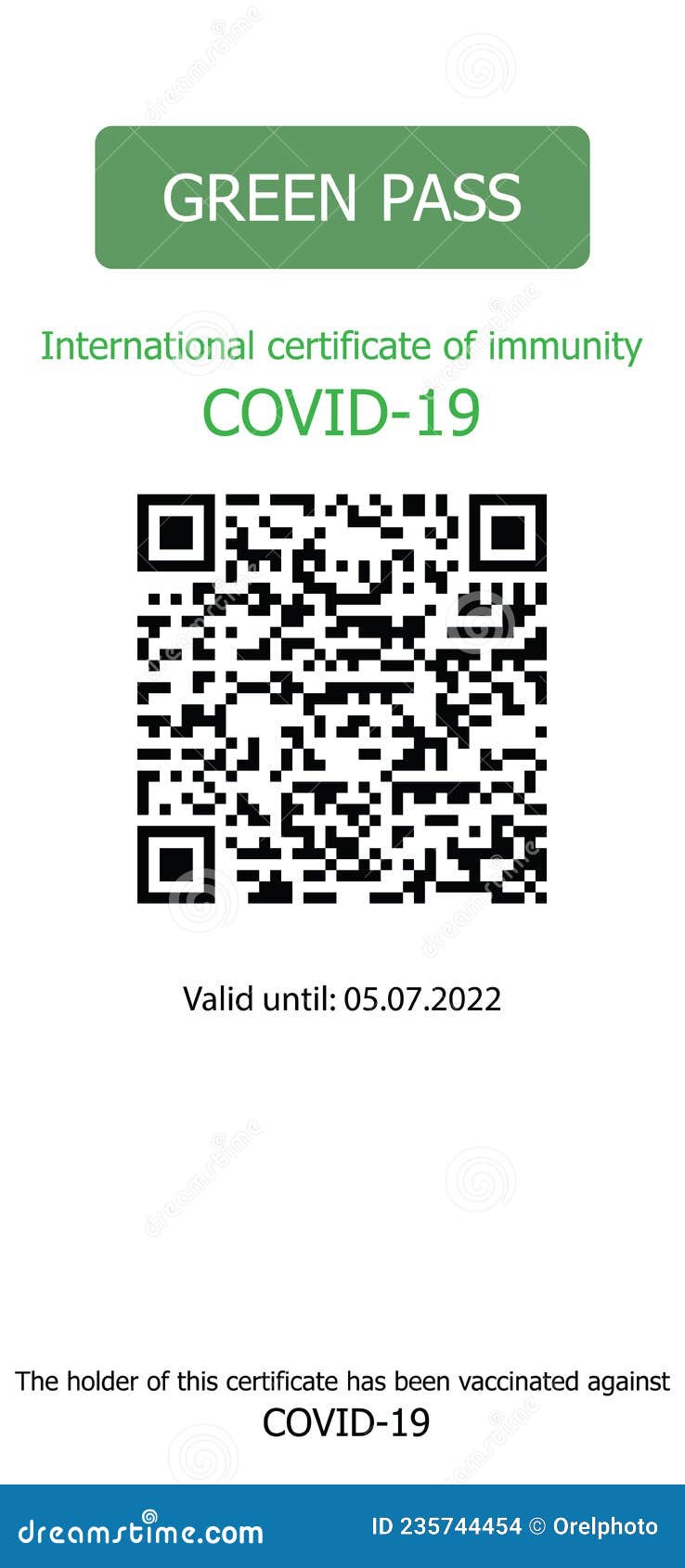 Template of Digital Green Pass. Stock Vector - Illustration of delta ...