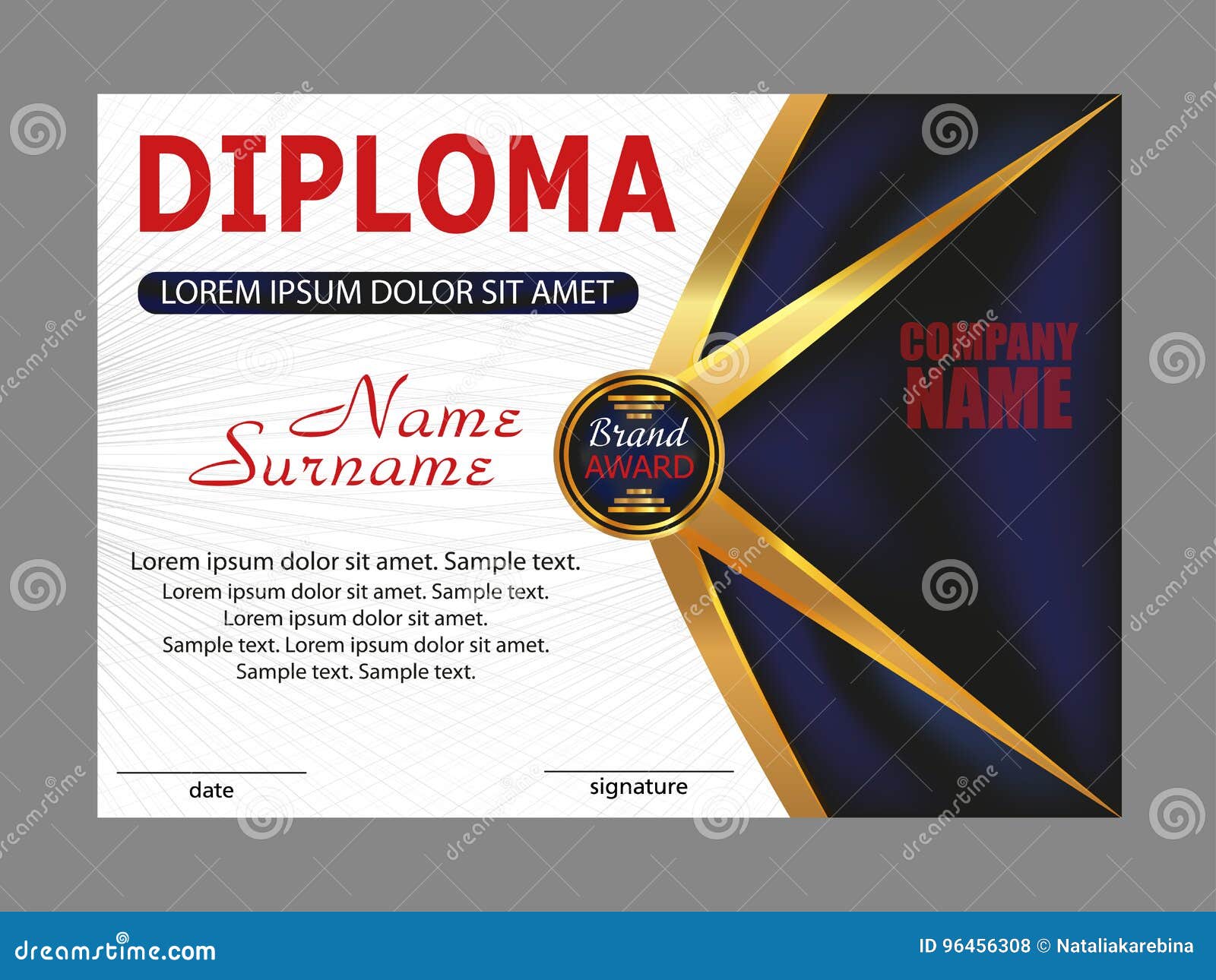 Template Diploma or Certificate. Elegant Design Stock Vector ...