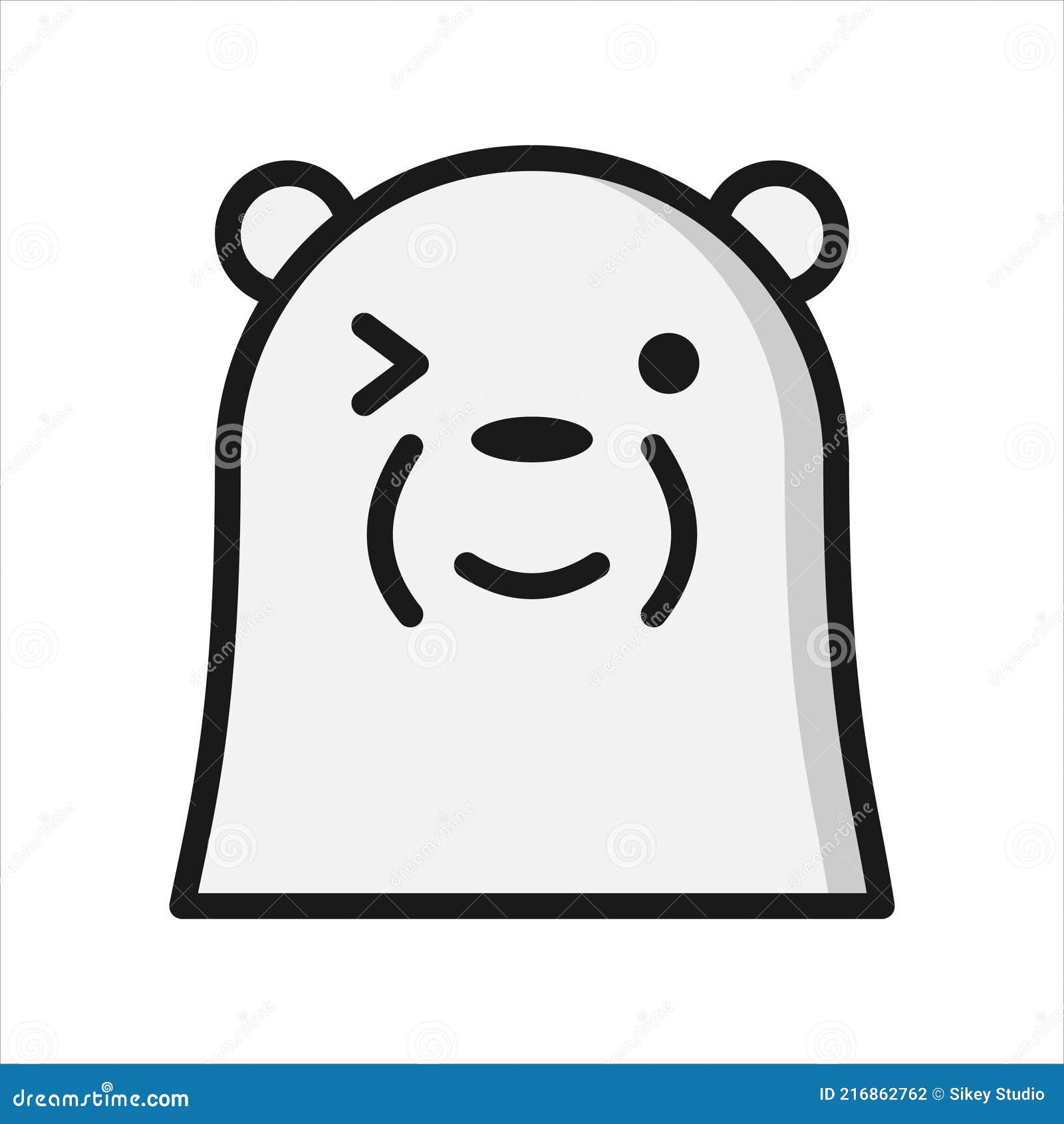 Ice Bear Emoticon with a Flirtatious Expression Stock Vector ...