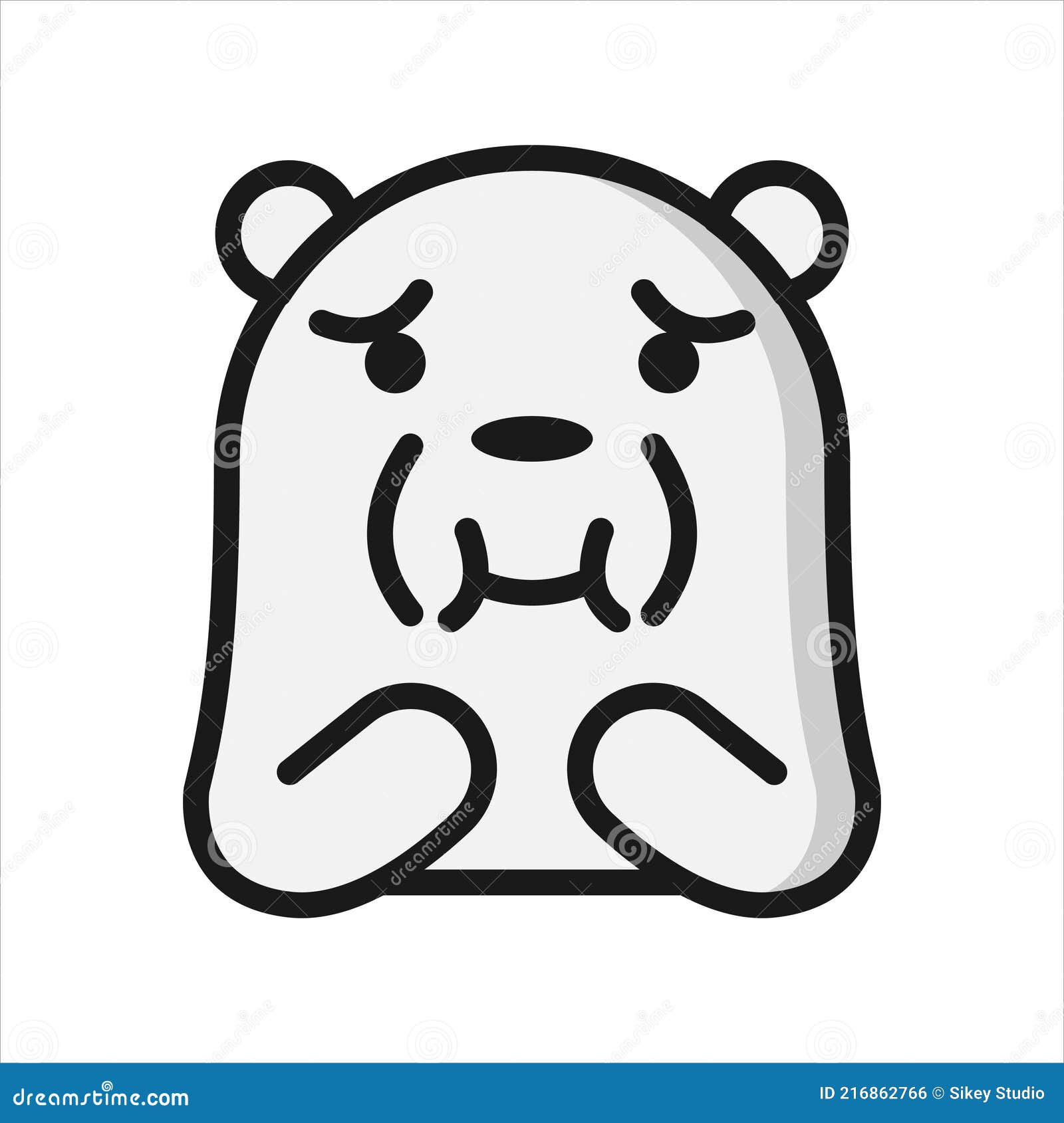 Ice Bear Emoticon With A Shock Expression Cartoon Vector ...