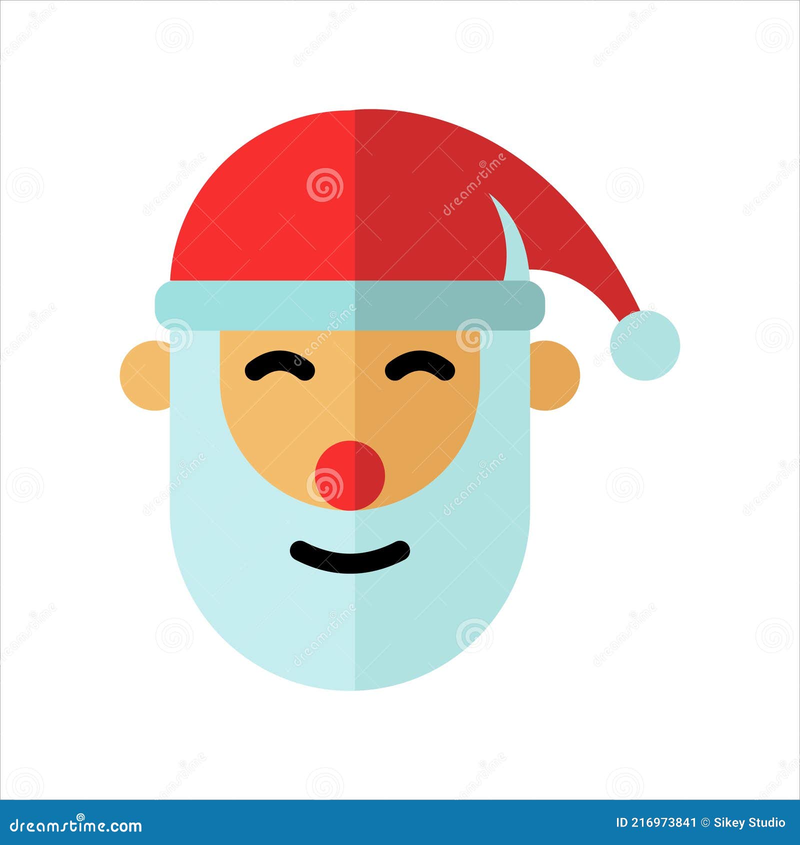 Santa Icons in Simple Flat Style Stock Vector - Illustration of symbols ...