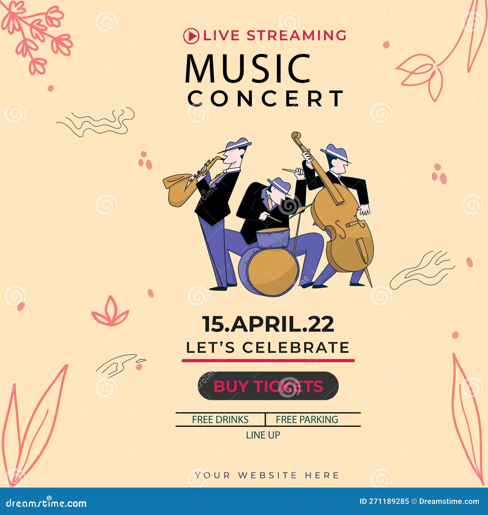 Template for Electronic Music Live Streaming Concert Banner Template ...