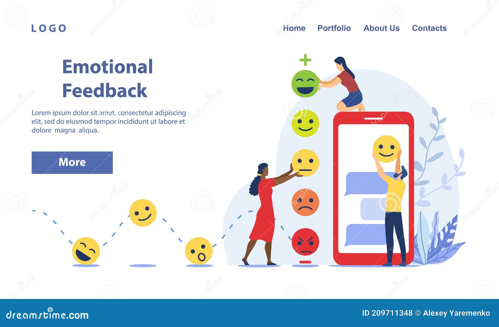 Template for Emotional Feedback with Emoticons a Stock Vector ...