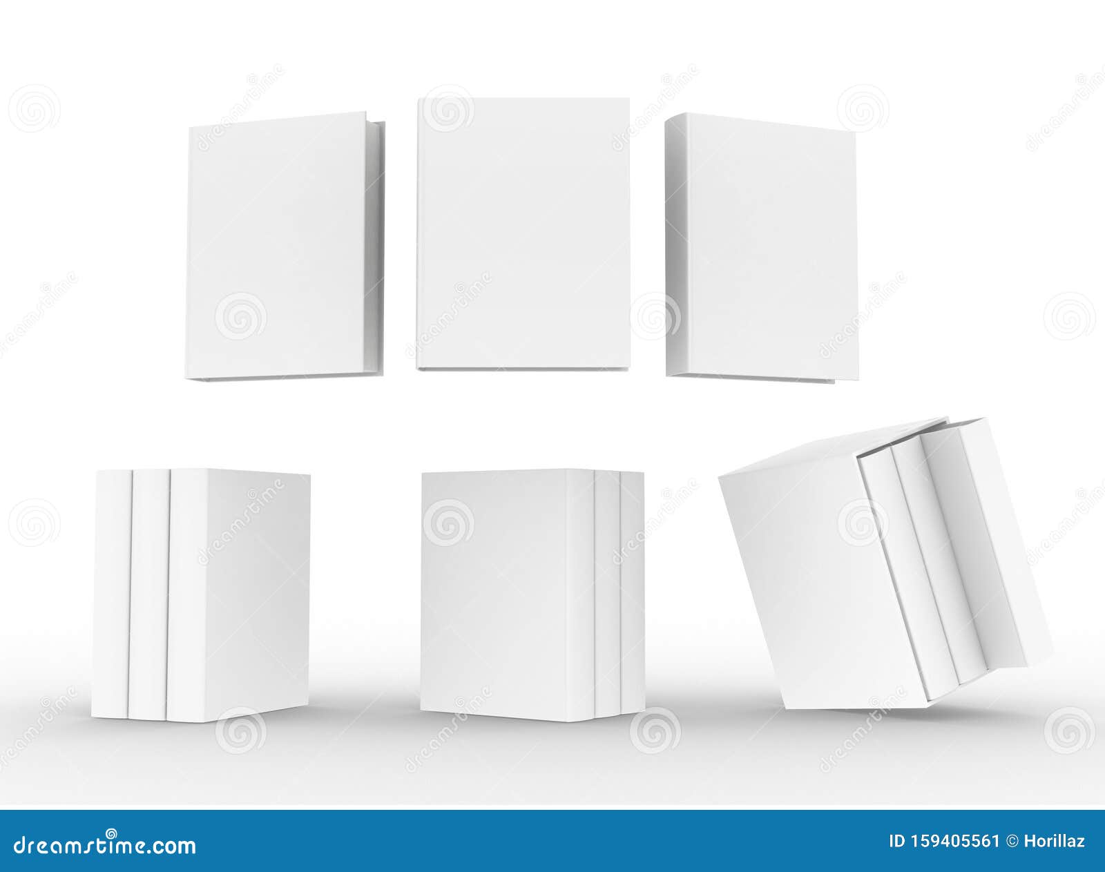 Template Empty Book Mockup Set Stock Illustration - Illustration of ...