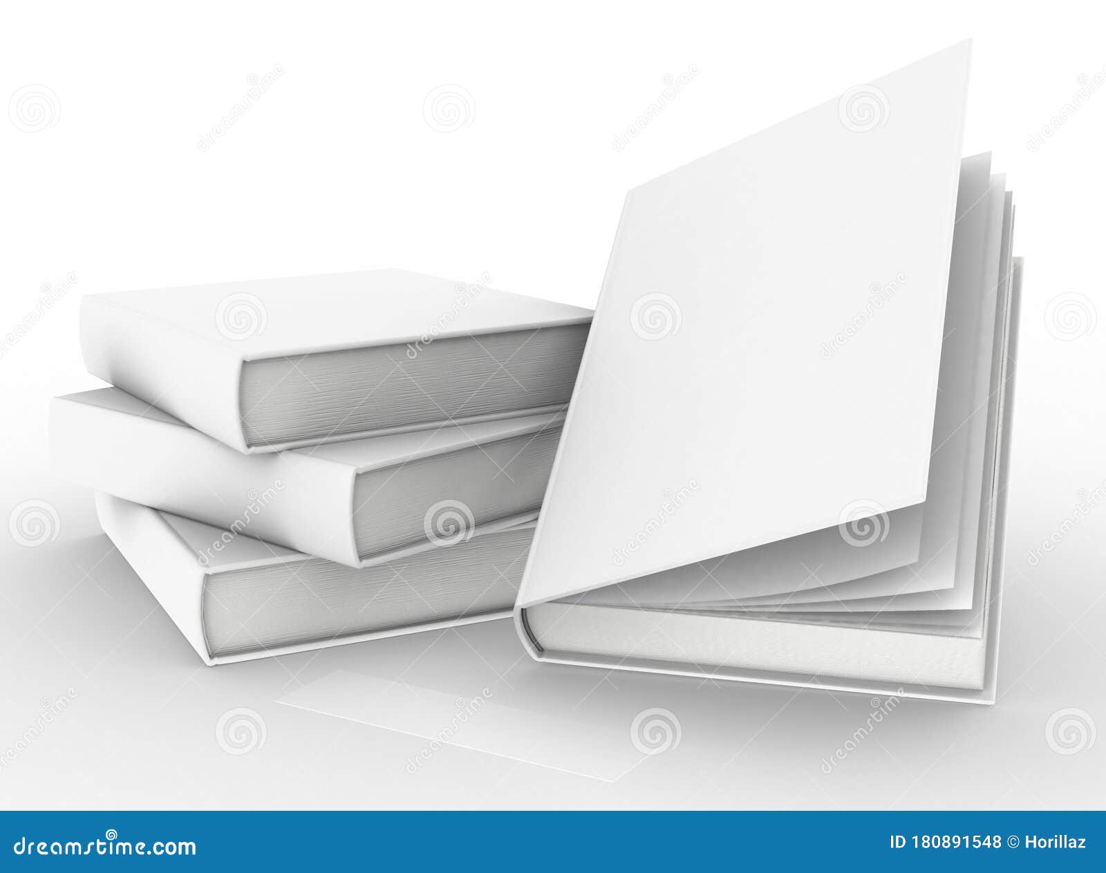 Template Empty Book Mockup Set White Background Stock Illustration ...