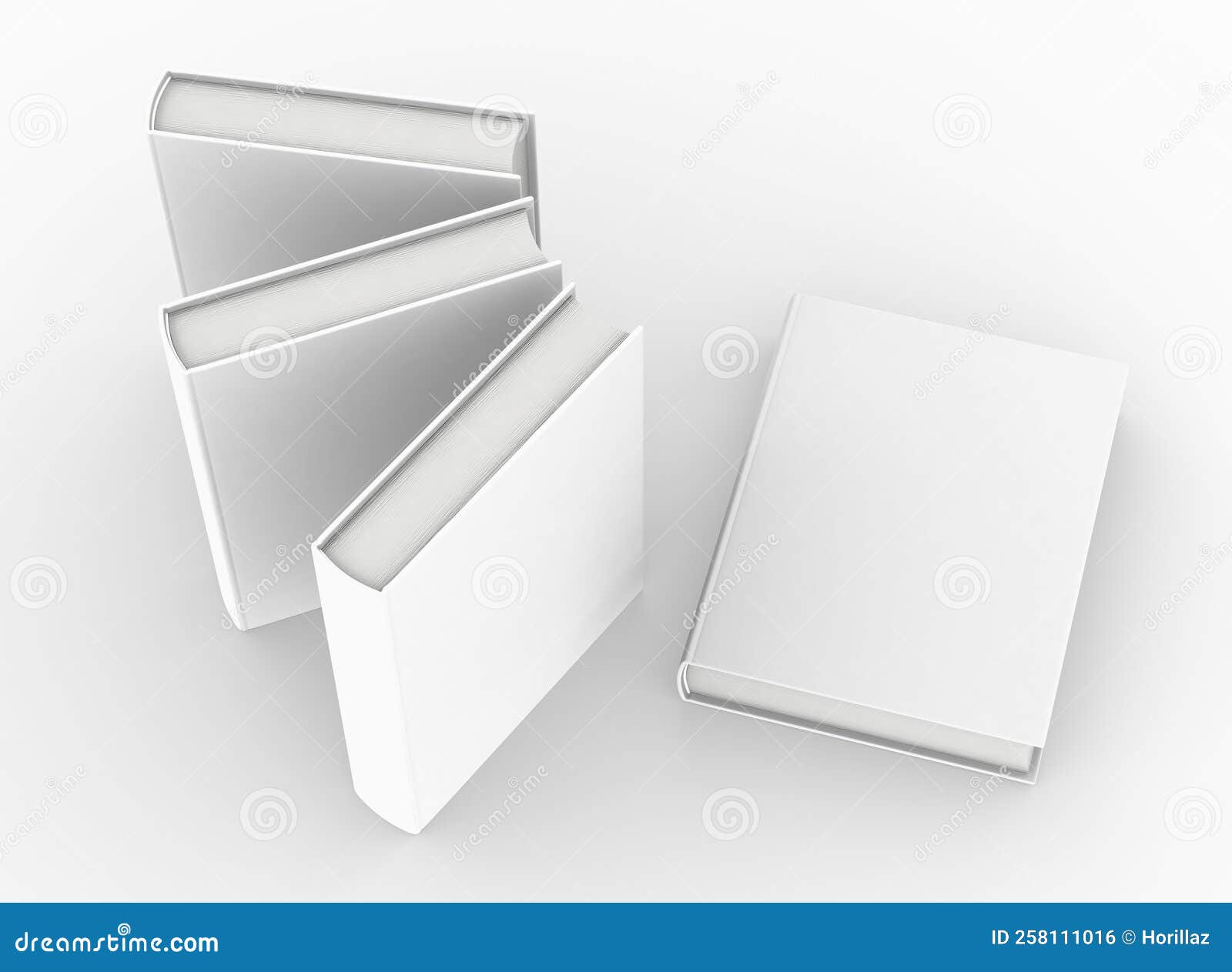 Template Empty Book Mockup Set White Background Stock Illustration ...