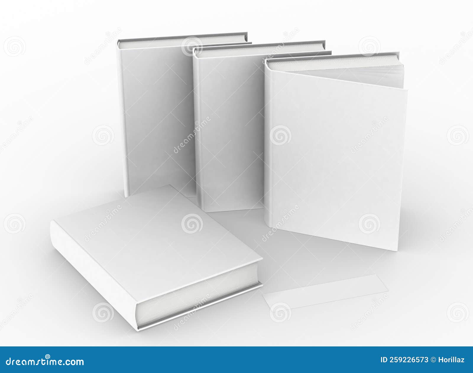 Template Empty Book Mockup Set White Background Stock Illustration ...