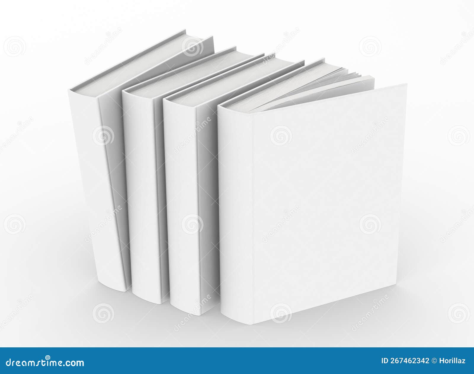 Template Empty Book Mockup Set White Background Stock Illustration ...