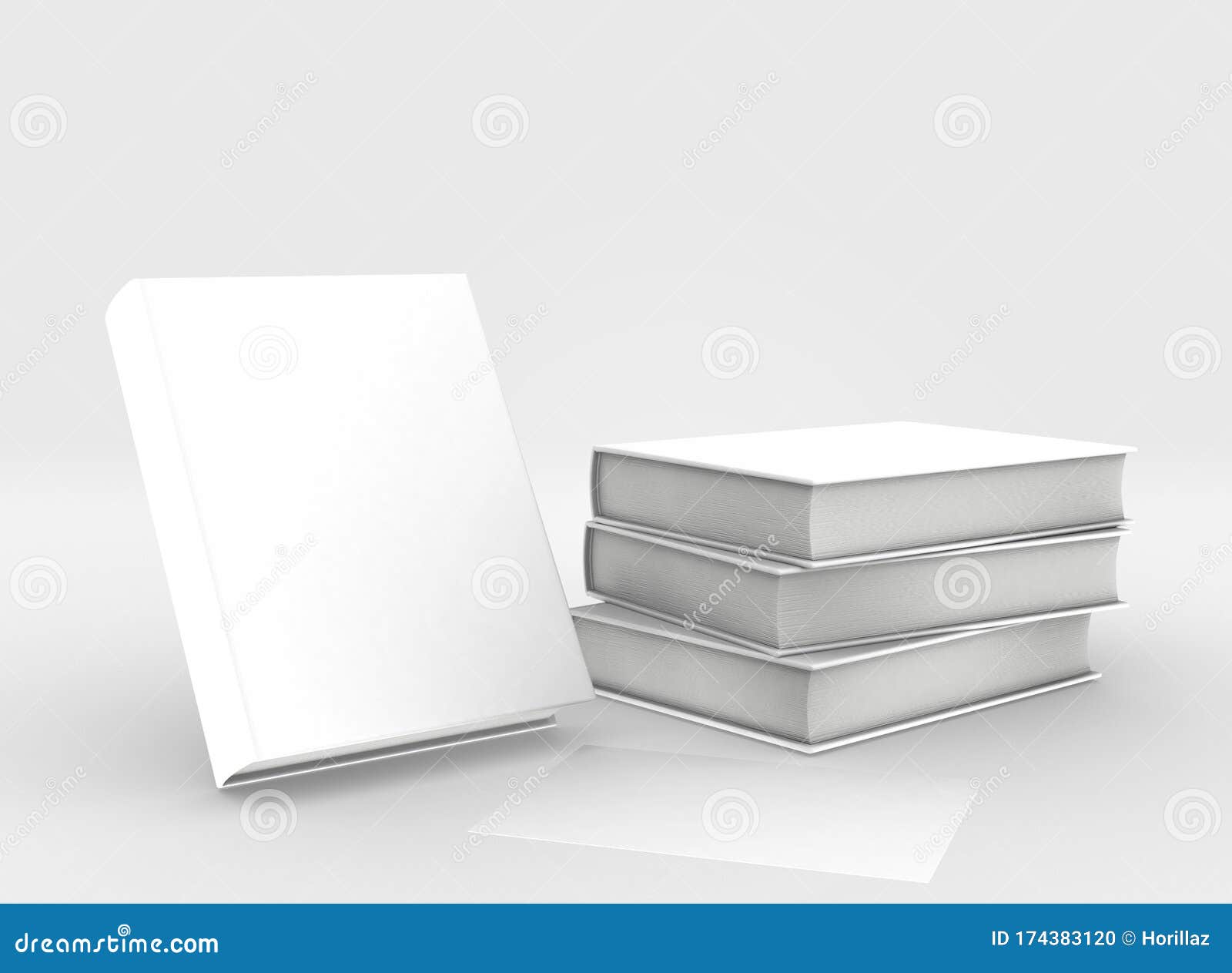 Template Empty Hardcover Book Mockup Set White Background Stock ...
