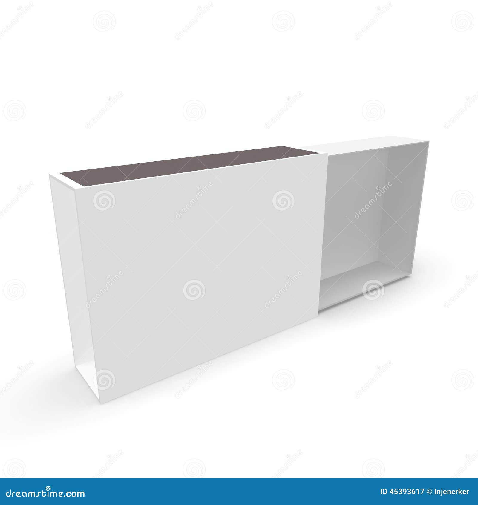 Matchbox, Empty Package For Match Sticks In Top And Perspective View ...