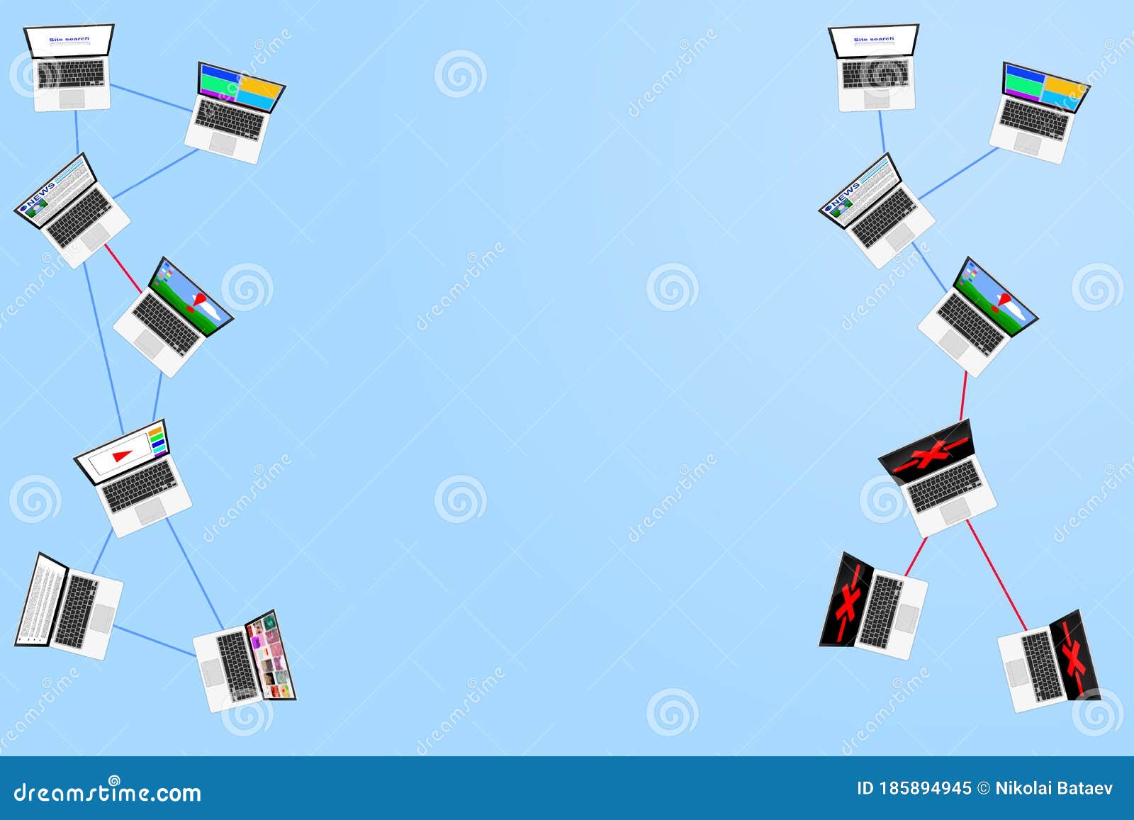 Background With Computers Connected To A Network Royalty-Free Stock ...