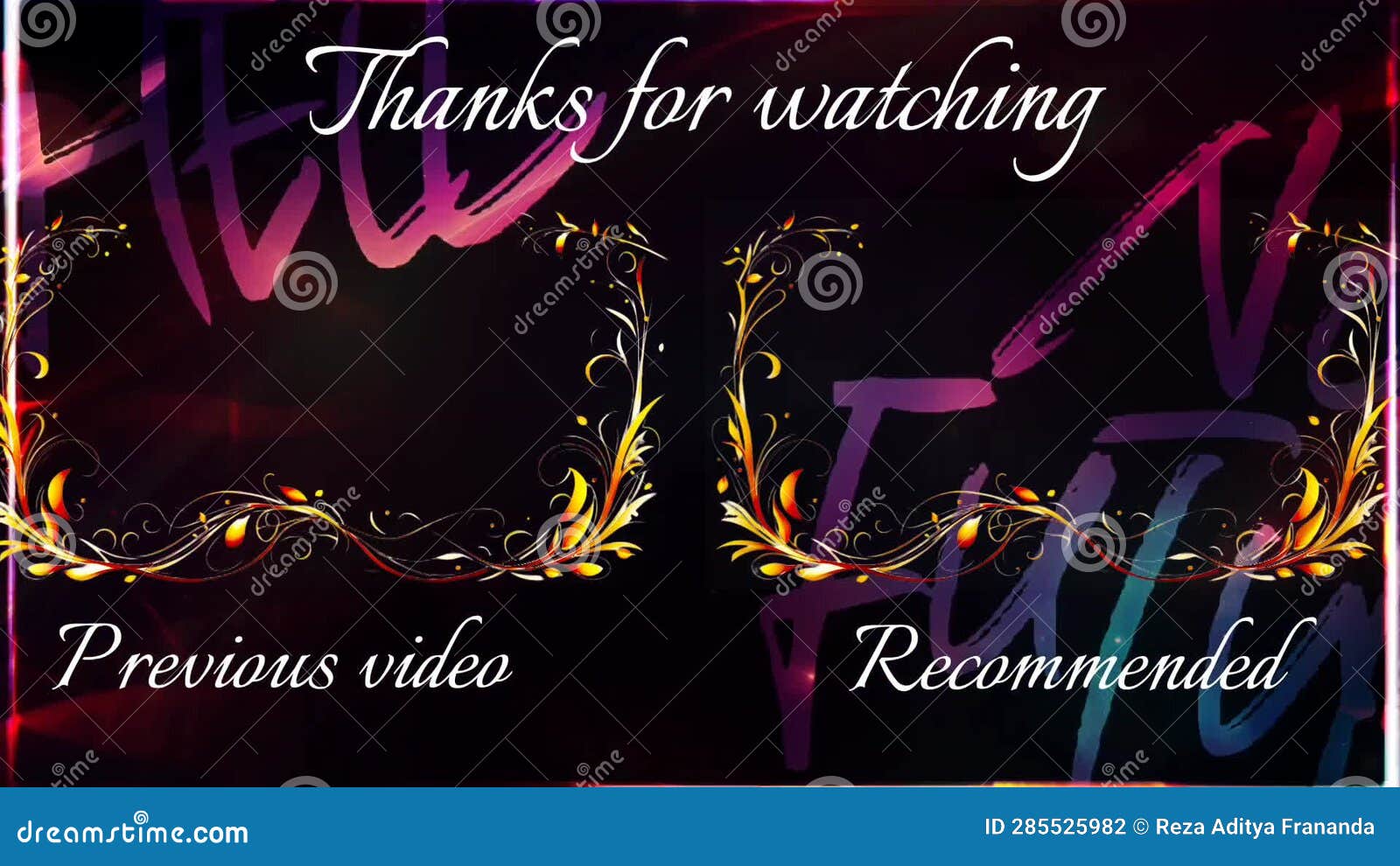 Template End Screen Video with Retro Abstract Stock Footage - Video of ...