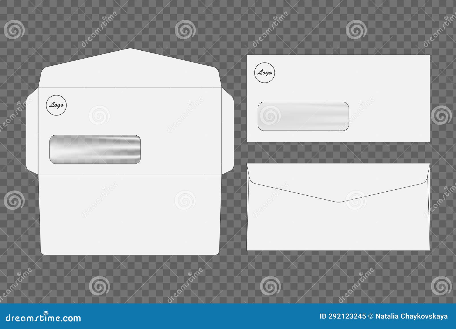 Template of the Envelope Die-cutting Layout. Vector Illustration. Stock ...