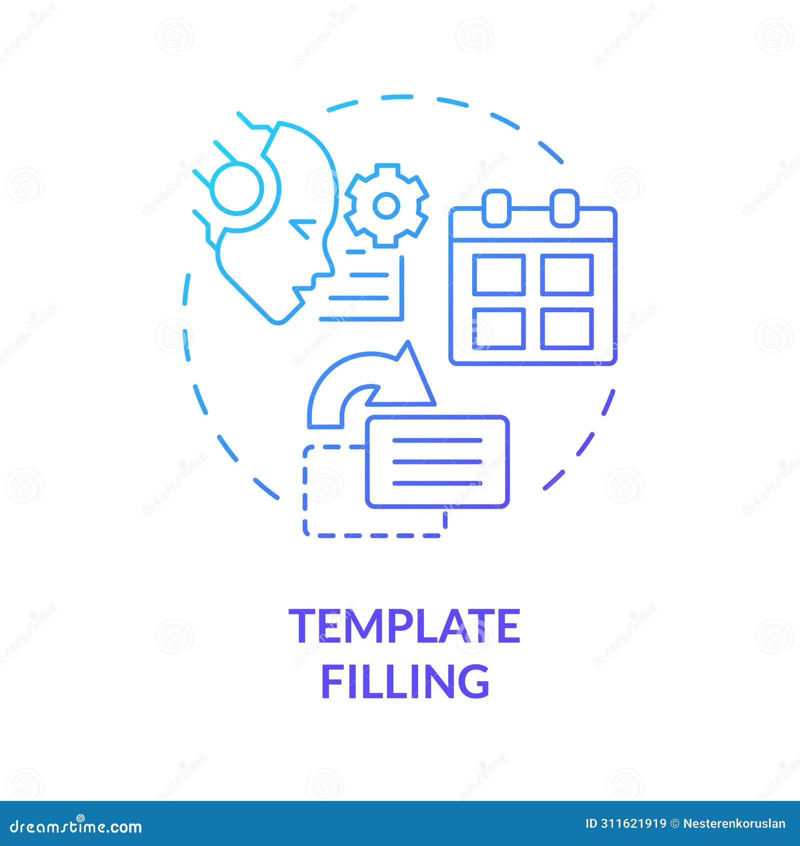 Template Filling Blue Gradient Concept Icon Stock Vector - Illustration ...