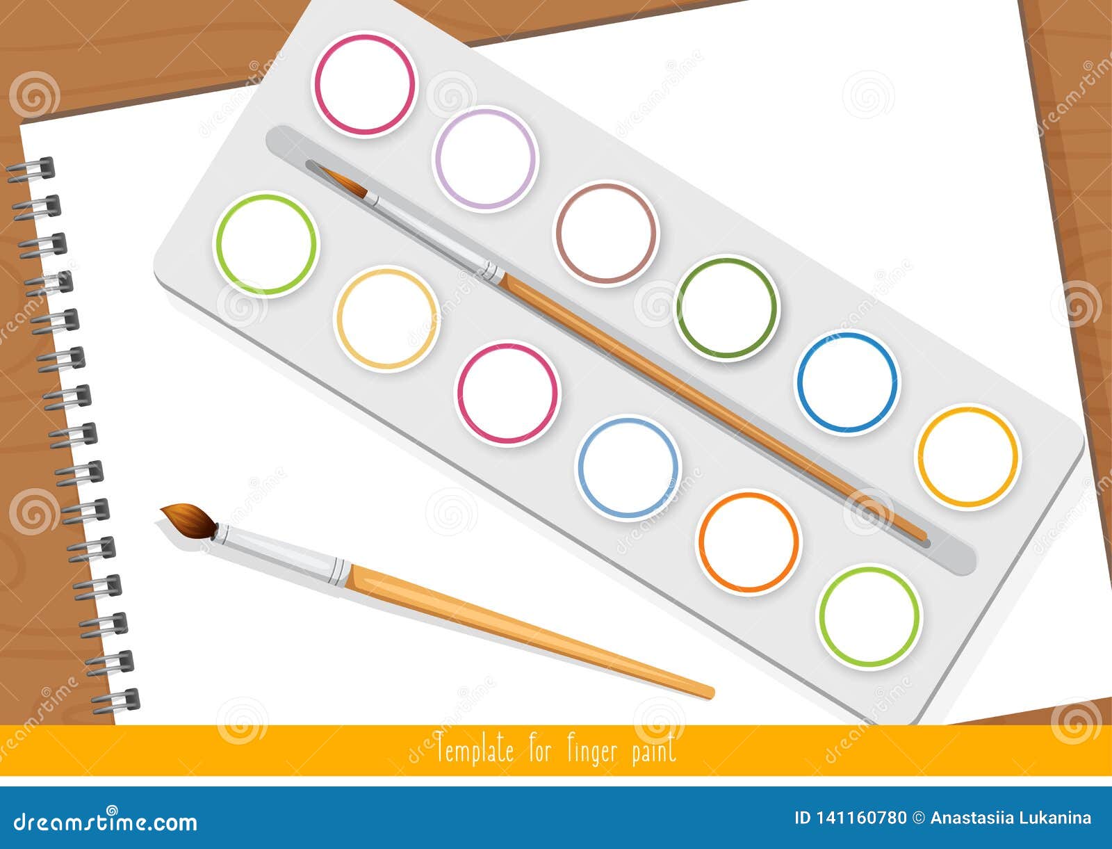 Template for Finger Paint. Printable for Children`s Creativity Stock ...