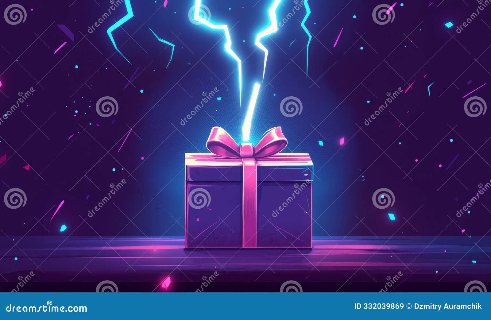 Template for Flash Sale with Abstract Open Box and Lightning. Stock ...