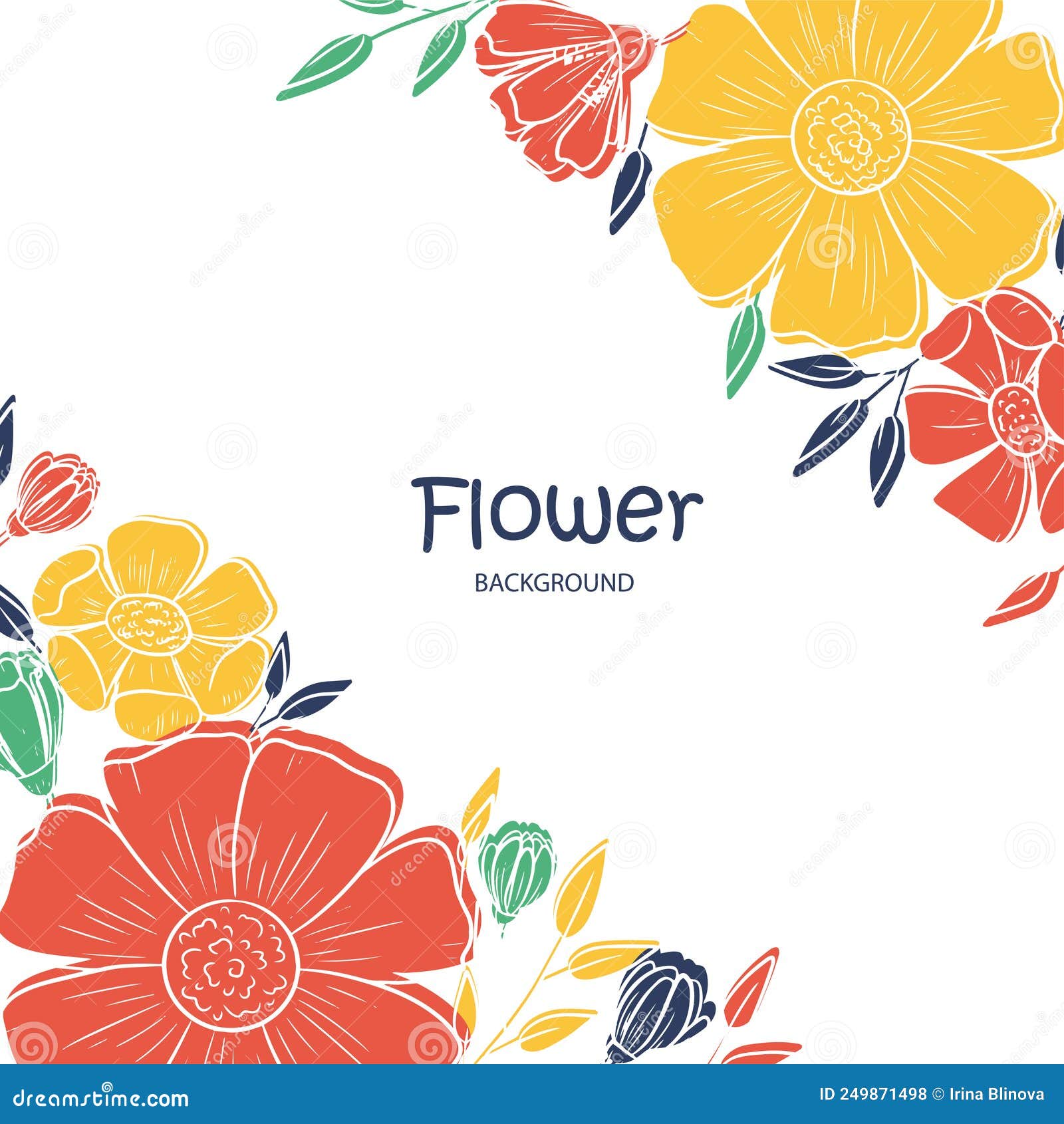Template Flowers Text Background Graphic for Media, Banner Stock ...
