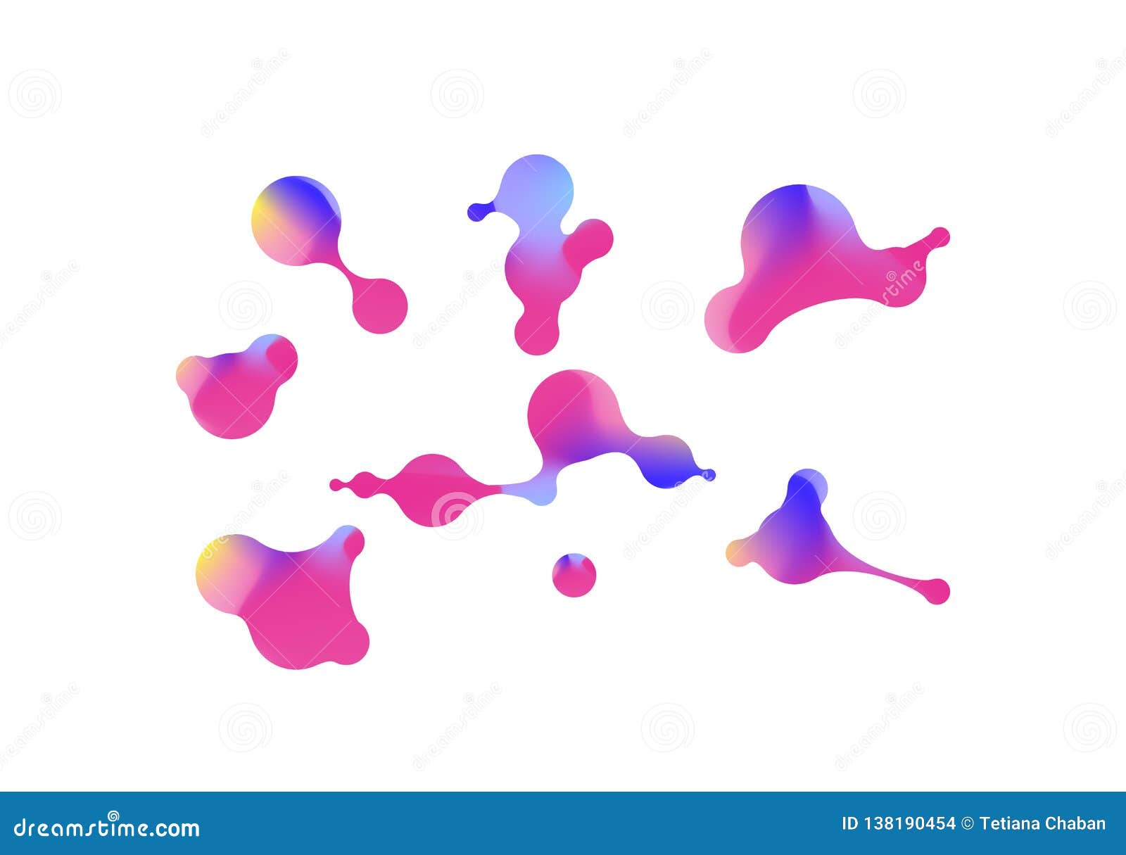 Template of Fluid Organic Shapes. Abstract Liquid Gradient Shapes Stock ...