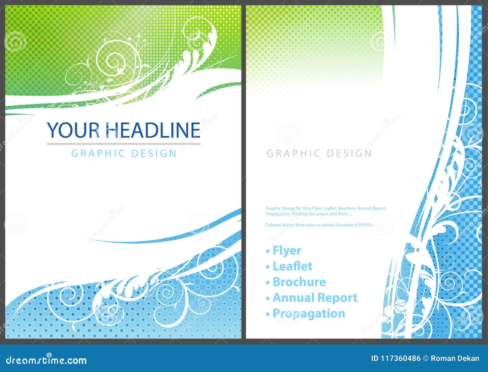 Template Flyer Design with Elegant Floral Elements Stock Vector ...