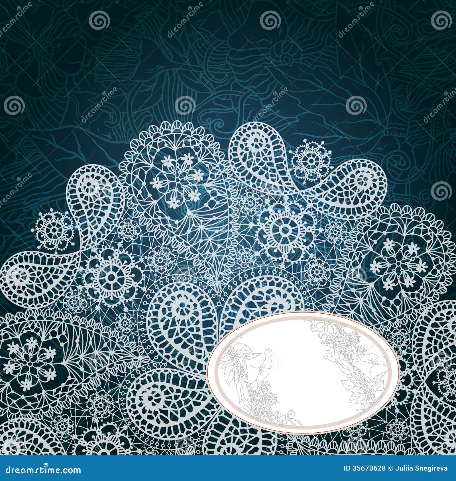 Template Frame for Card with Lace Snowflake. Stock Vector ...