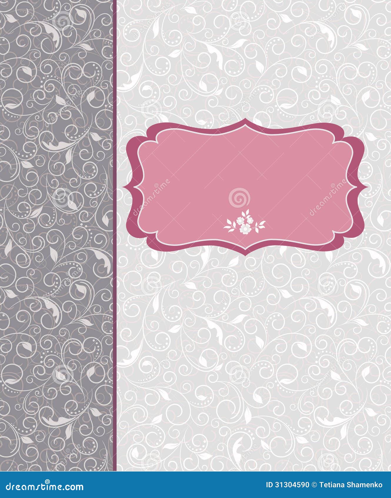 Template Frame Design for Card Stock Vector - Illustration of lily ...