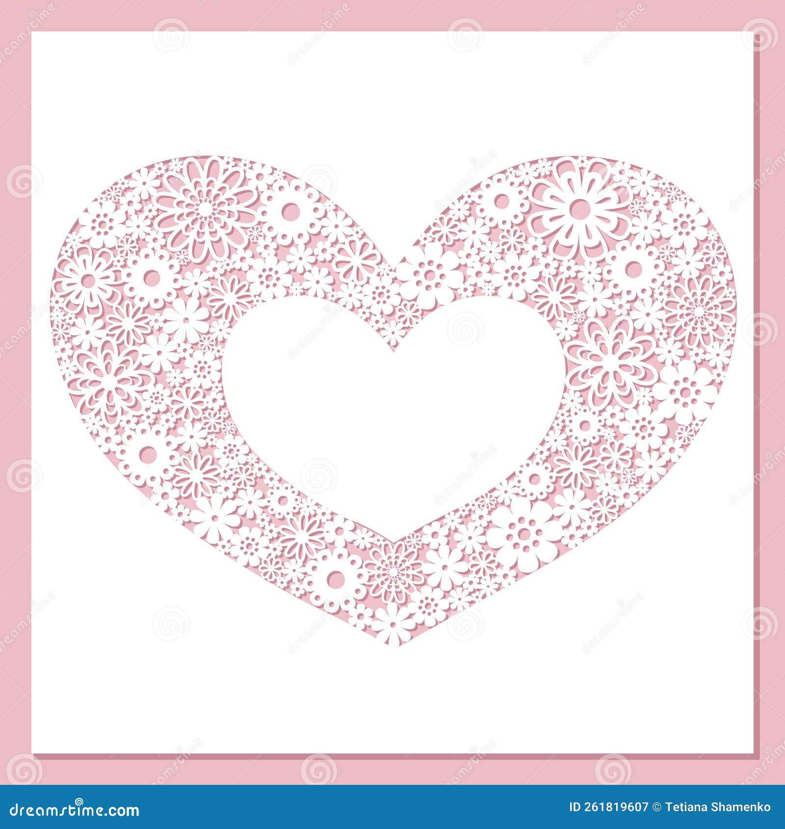 Template Frame Design for Card Stock Vector - Illustration of heart ...